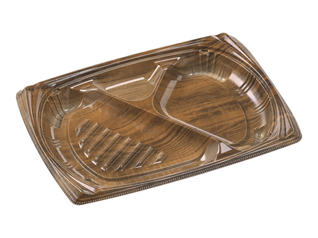 電子レンジ対応の弁当容器。アクセントを与える丸みを帯びた形状と光沢のある素材が特徴です。パチンと閉まる蓋で作業もスムーズに。※蓋は別売り。サイズ：235×175×30mm／材質：マルチSD／重量：19g商品コード00568202メーカー名エ...