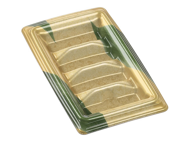 細巻専用の巻寿司容器(縦置き)。細巻2本分。裏はラベルが貼りやすいフラットな底面。蓋はカチッと嵌まる外嵌合タイプ。※蓋は別売り。サイズ：199×111×20mm／材質：PSP／重量：3g商品コード00570542メーカー名エフピコ重量3.0...