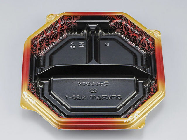 外れにくく開けやすい「強嵌合」弁当シリーズ。季節の食材などこだわりを出したい時は、八角型容器で売り場に存在感を。ごはん約180g。サイズ：198×198×28mm材質：BF重量：12g商品コード00630624メーカー名シーピー化成サイズ1...