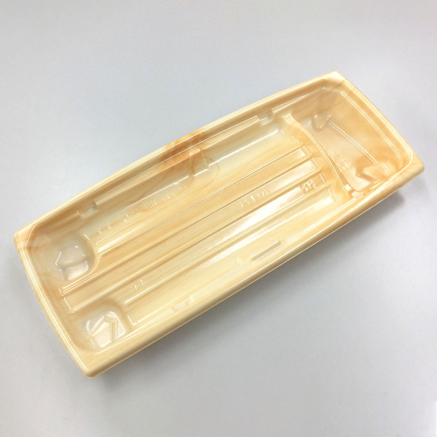 環境配慮型の刺身容器となっており、植物由来プラスチックを10％使用したものです。サイズ：250×106×35mm／材質：BCF／重量：12g商品コード00683186メーカー名中央化学重量12.00g電子レンジ不可種別本体のみ関連商品(バラ...