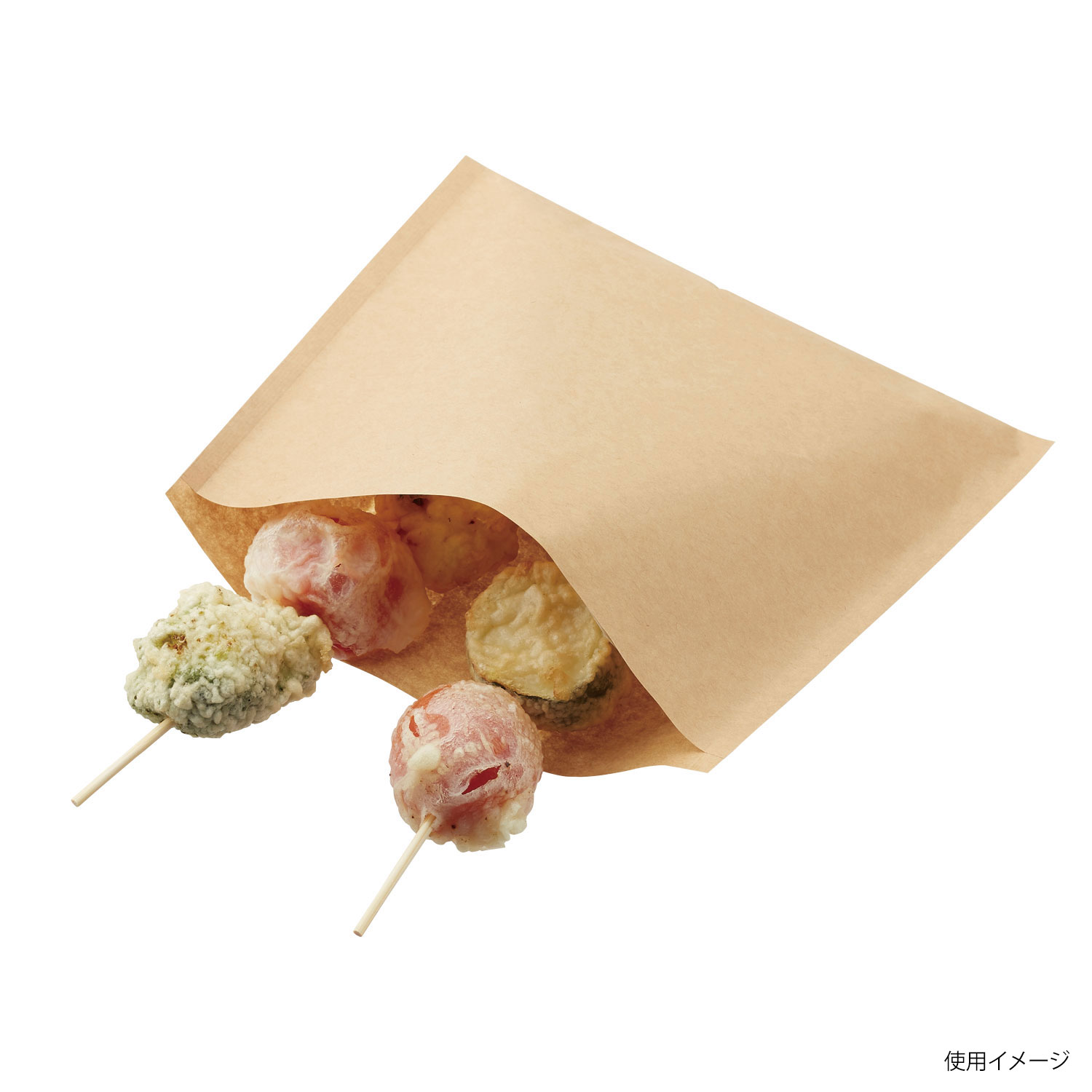 ポリエチレンと特殊紙の合紙袋です。耐油加工がされているのでお惣菜や揚げ物を入れるのに適しています。シールパックが可能な為、一枚のパッケージで安全に包装できます。レンジ可。サイズ：幅180×高150mm／材質：未晒50g/PE+PP13μ商品...