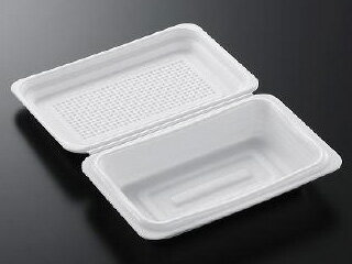 折り蓋タイプの弁当容器。サイズ：[開いたサイズ]257×191×33mm、[閉じたサイズ]191×128×46mm／材質：PSP／重量：5.2g／容量：200g商品コード00701412メーカー名中央化学重量5.20g電子レンジ不可種別一体...