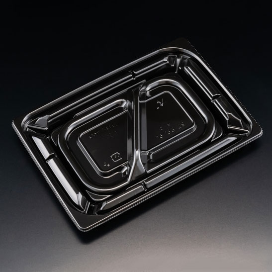 無敵の汎用性！本体仕切りがあるから、セットメニューでも楽々盛り付け！カップやレタス等で仕切る必要はありません！冷惣菜だけでなく、幅広いメニューでも大活躍！※蓋は別売り。サイズ：180×128×17mm材質：バイオマスプラ重量：10gメーカー...