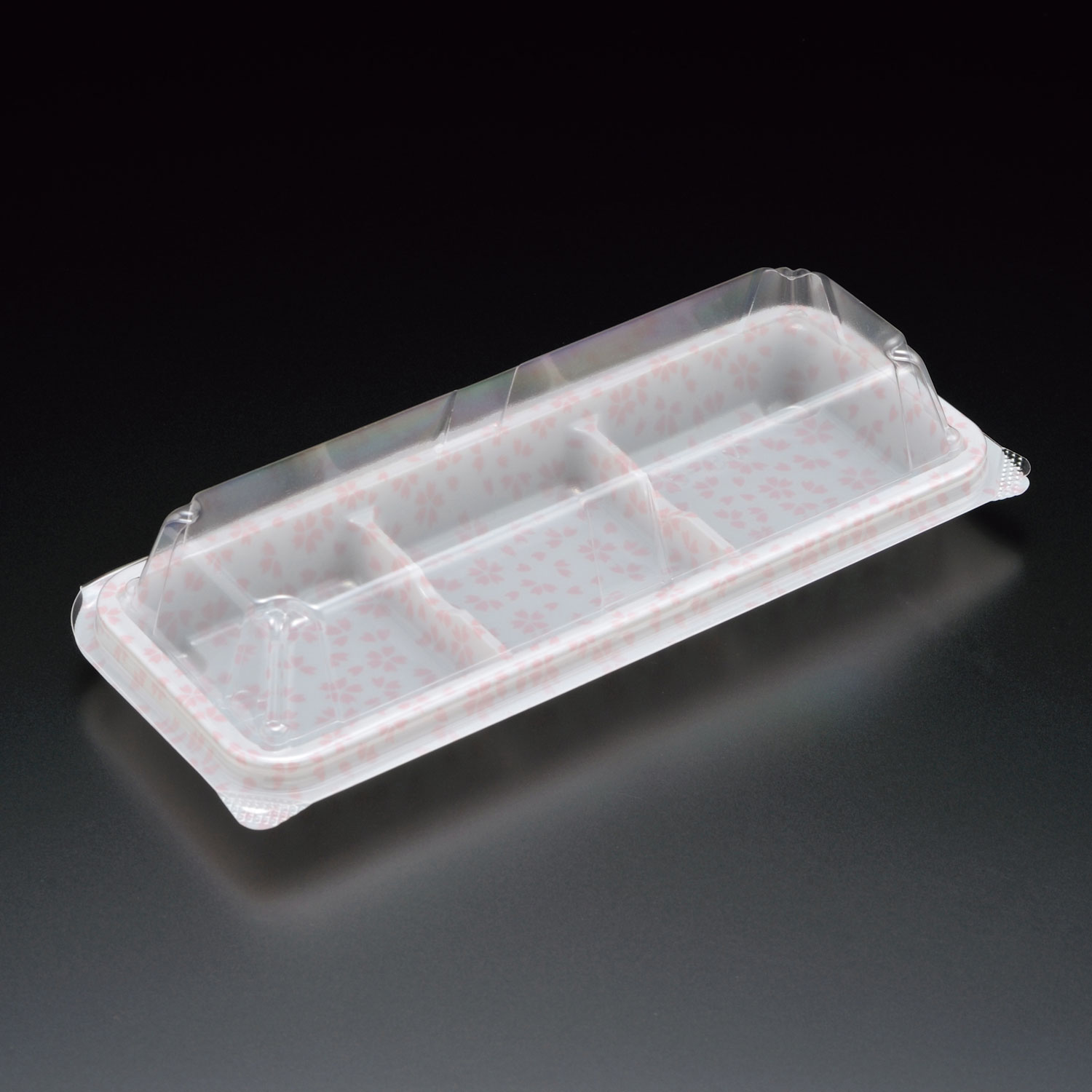 蓋・本体一対式容器。3個仕切。和洋菓子向け。和菓子約50g×3個。サイズ：192×83×39mm材質：OPS商品コード00415101メーカー名スミサイズ192×83×39mm材質OPS電子レンジ不可種別一体型商品関連商品(バラ)ユニコン ...