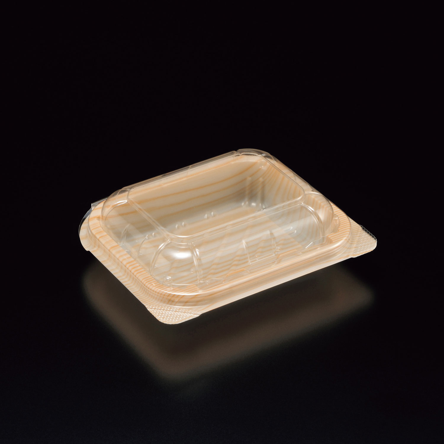 蓋・本体一対式容器。仕切無容器。わらび・安倍川餅など和洋菓子向け。ピック入れ有。サイズ：129×114×41mm材質：OPS商品コード00415166メーカー名スミサイズ129×114×41mm材質OPS電子レンジ不可種別一体型商品関連商品...