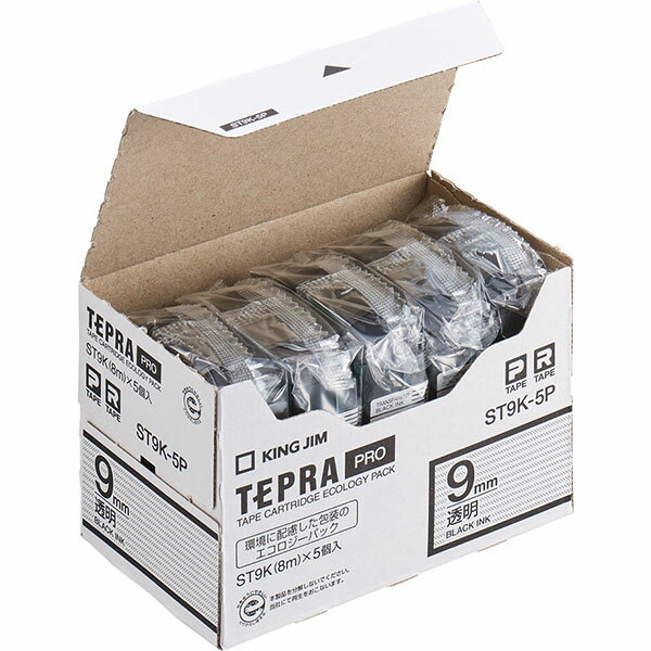 環境に優しいエコパック。包装材を減らし、廃棄物を削減しました。サイズ：[テープ長]8m、[テープ幅]9mm商品コード00434334メーカー名キングジムサイズ[テープ長]8m、[テープ幅]9mm関連商品(ケース)テプラPROエコパック5個入...