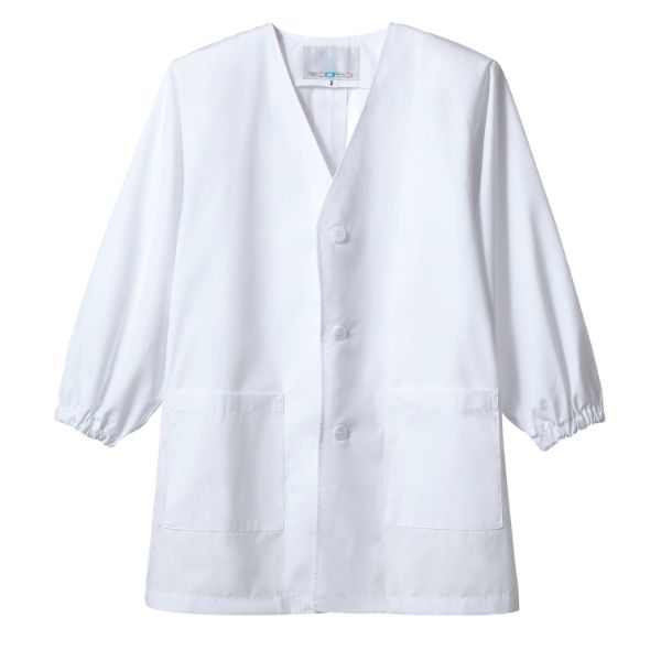 抗ウィルス加工素材を使用した、脱ぎ着しやすい前開きタイプの給食衣。バックプリーツで動きやすさにも配慮。サイズ：3号材質：抗ウィルス加工ポプリン(ポリエステル65%、綿35%)商品コード00443502メーカー名住商モンブランサイズ3号材質抗...