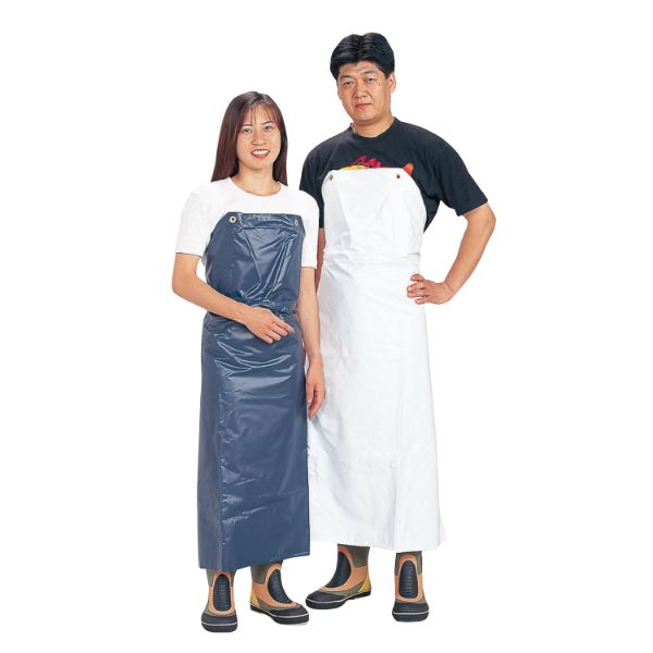 肩紐をつけずに装着できるワンタッチ式前掛けです。ワンタッチでウエストに着脱できます。サイズ：約95×120cm材質：塩化ビニル樹脂(可塑剤)、[基布]ポリエステル100％商品コード00421589メーカー名川西工業サイズ約95×120cm材...