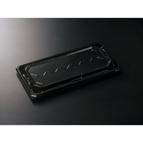 重厚感のある短めのハカマ形状で高い位置での盛付けができます。寿司のズレを軽減する囲い枠がついております。サイズ：280×138×22mm材質：バイオCF重量：19g商品コード00722038メーカー名中央化学サイズ280×138×22mm材...