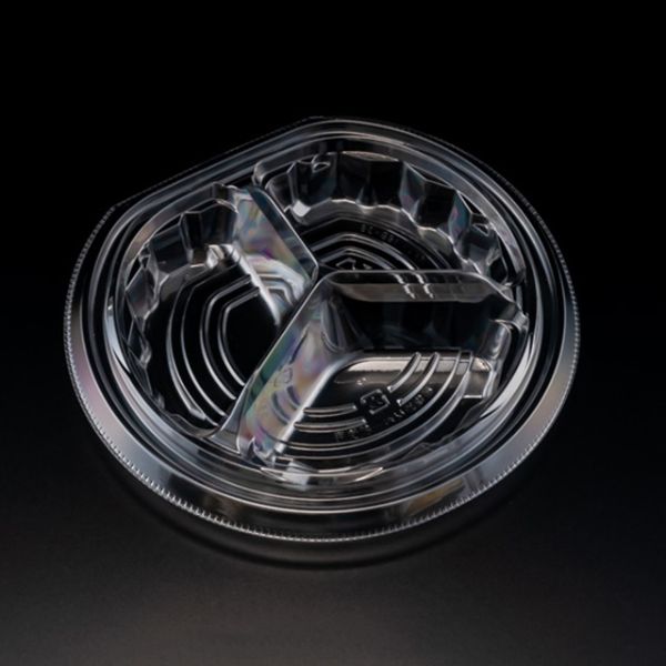 カットフルーツだけでなく惣菜サラダ・精肉・お刺身・ポテトサラダなどプラスαメニューにも最適。スマート勘合の内壁設計で噛み込みにくく、液漏れしにくい。高い内壁が中身をホールドし盛付けやすい。瑞々しさを感じるカラー。サイズ：175×163×40...