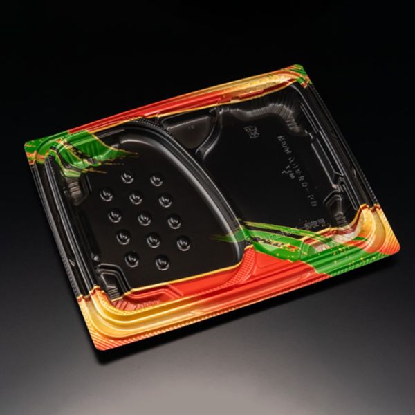 ハンバーグ・しょうが焼き弁当に最適。視認性の高い形状。低めの仕切りで中身が見やすい盛付けが可能。あふれ出る肉汁やソースの多いメニューでも味移りを抑制。ワンタッチで蓋が嵌めやすく外れにくいだけでなく結露漏れしにくいスマート勘合で売場の清潔感を...