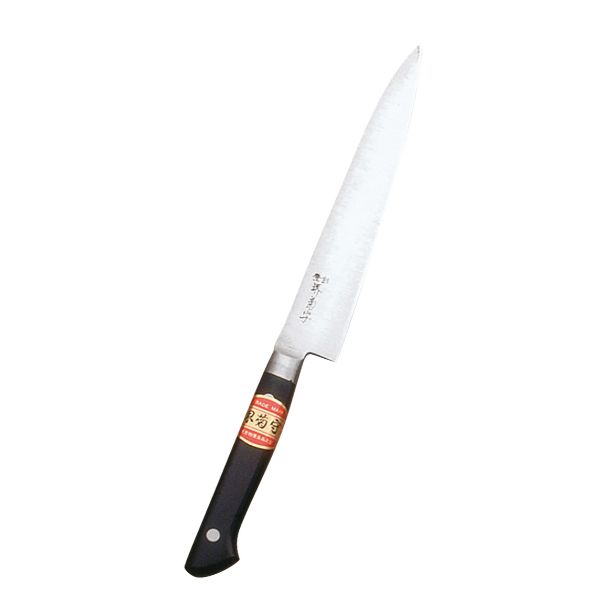 日本鋼(ハガネ)を使用し、研ぎやすく扱いやすい。堺菊守のロングセラー商品。サイズ：刃渡15cm材質：日本鋼商品コード00485867メーカー名河村刃物サイズ刃渡15cm材質日本鋼関連商品(バラ)堺菊守 日本鋼口金付 ペティナイフ15cmN-...