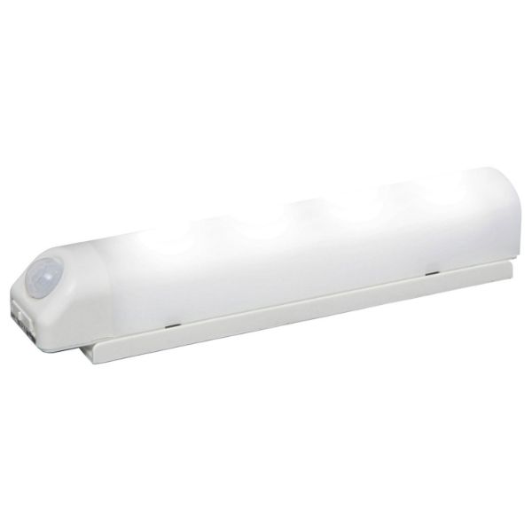 壁紙には両面テープ、天井にはねじ、金属面にはマグネットで取り付けられます。センサーが人の動きを感知して自動的に点灯する乾電池式LED室内センサーライトウォールタイプです。[光源色]昼白色。[使用電球(W)]0.5×4。[電源]単3形アルカリ...