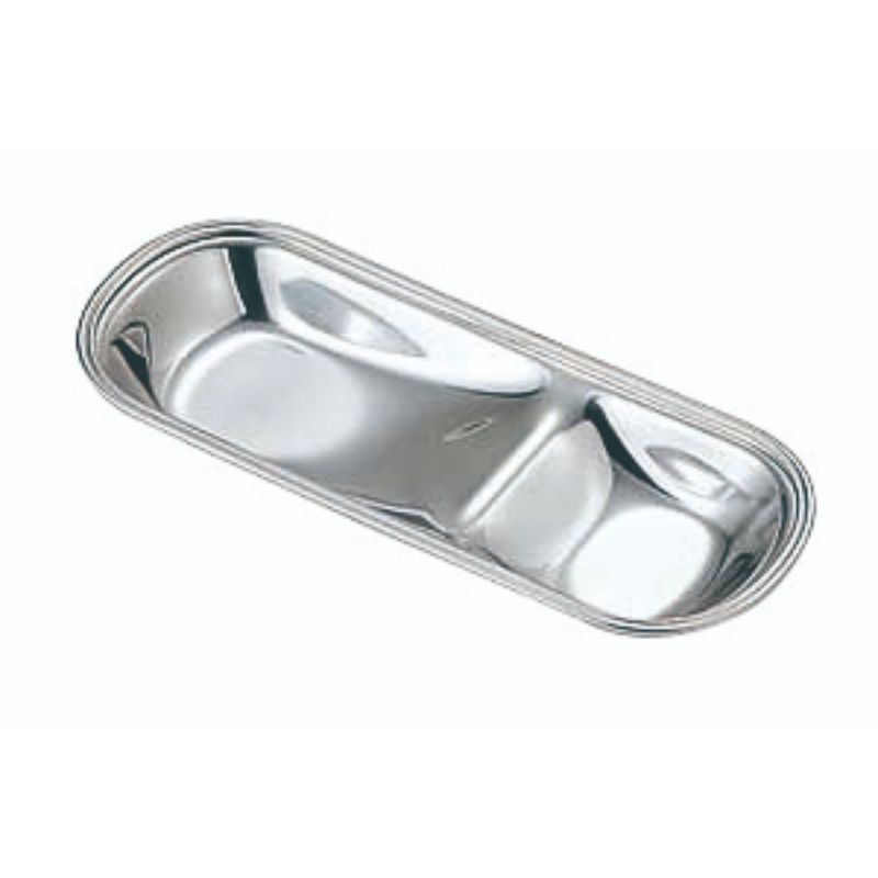 ホテルの定番品です。サイズ：250×100×H27mm材質：18-8ステンレス商品コード00491223メーカー名三宝産業サイズ250×100×H27mm材質18-8ステンレス関連商品(バラ)UK 18-8サーバーレスト B渕 1点・注意事...