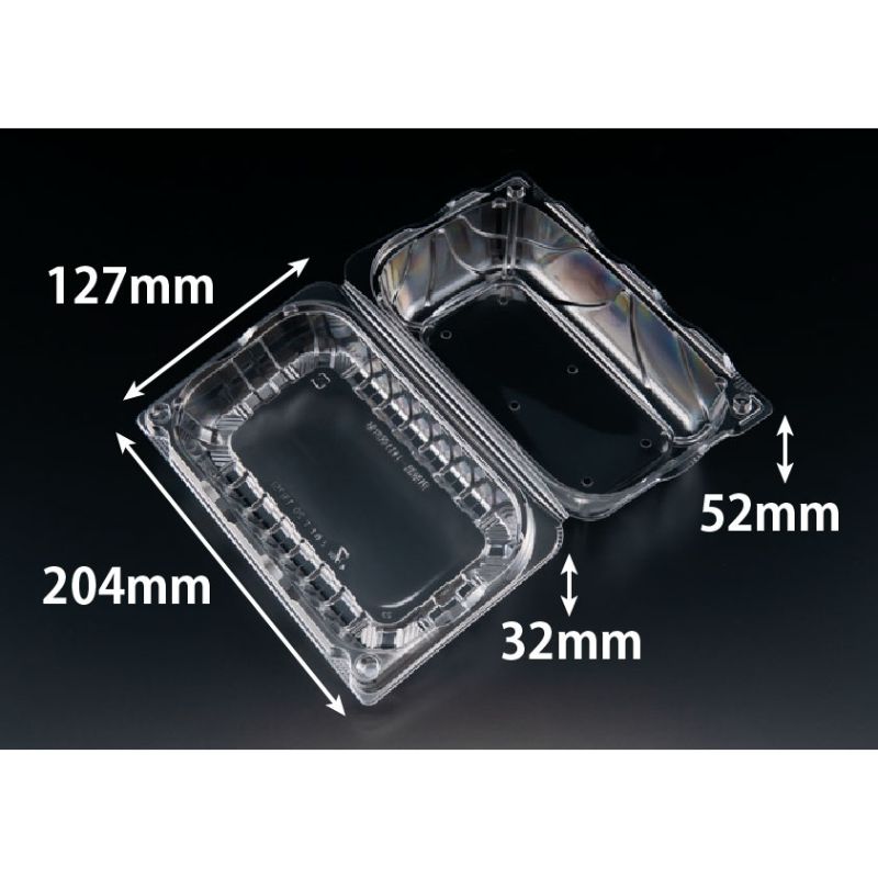 環境対応素材で通気性がある容器です。野菜やフルーツにピッタリです。[原産国]日本。サイズ：204×127×52/32mm、[外寸高さ]75mm材質：バイオPET重量：22g商品コード00658729メーカー名リスパックサイズ204×127×...