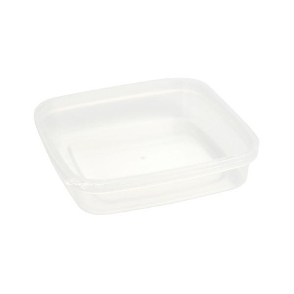 汎用性の高い角型セーフティ容器。※蓋は別売りです。サイズ：143×143×36mm材質：PP容量：300ml商品コード00377968メーカー名酒井容器サイズ143×143×36mm材質PP容量300ml電子レンジ不可種別本体のみ対応蓋（別...
