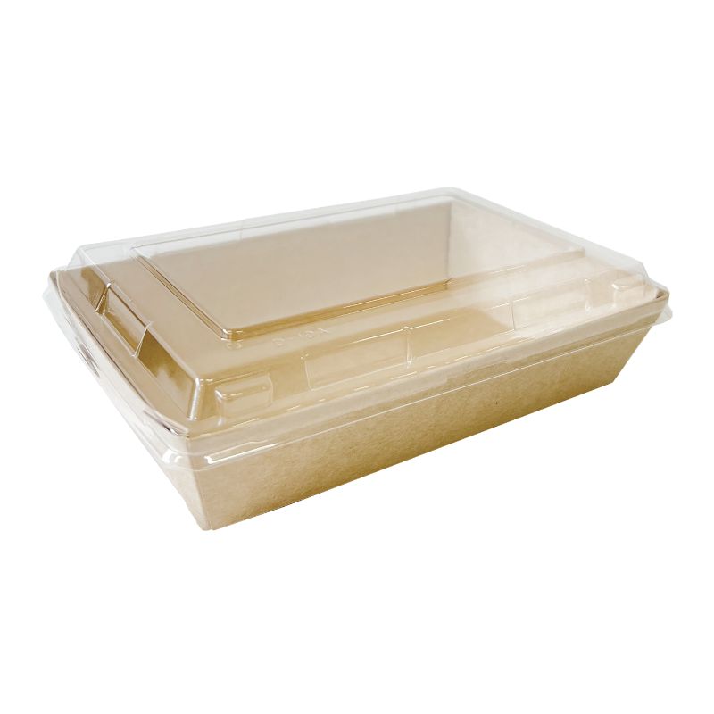 環境に優しい紙製のトレー。電子レンジ対応。汁モレしない構造。ロースタックで省スぺ—ス。サイド2辺折りで強度アップ。[原産国/生産国]日本。サイズ：174×119×H50mm材質：紙、PP、PET重量：22g商品コード00748674メーカー...