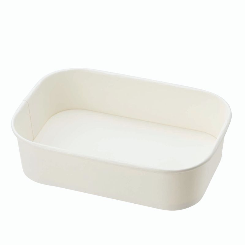 清潔感のある白いペーパーカップです。角丸形状の可愛らしい角型で、お弁当などにも。長方形なので、陳列スペースに無駄がなく、配達バッグに収納した際も安定しやすくおすすめです。別売で透明蓋があります。食品衛生法規格基準適合商品です。※食品の長期保...