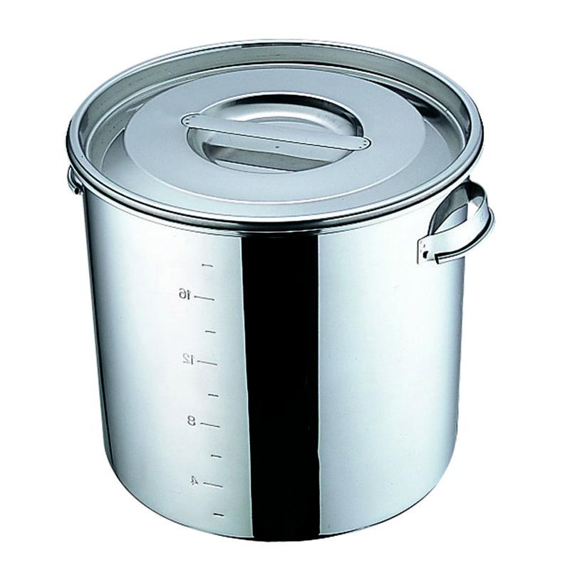 手付。サイズ：内径φ210×深さ210mm材質：18-8ステンレス容量：7.2L 品番：015141商品コード00466614メーカー名三宝産業サイズ内径φ210×深さ210mm材質18-8ステンレス容量7.2L 関連商品(ケース)UK18...