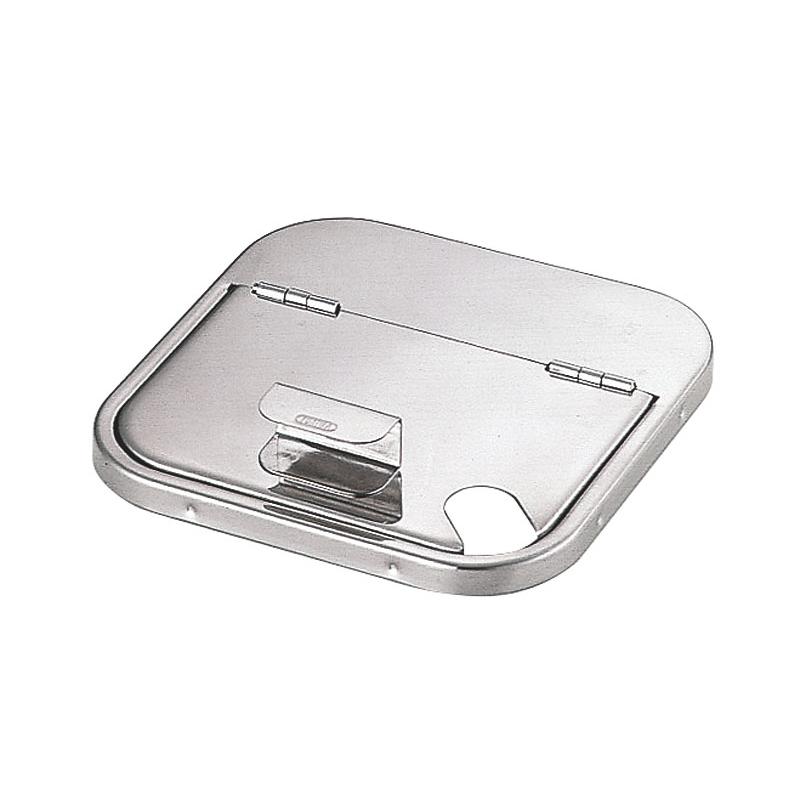 ポリカーボネート用割蓋。サイズ：18×18cm材質：18-8ステンレス品番：609518商品コード00466917メーカー名三宝産業サイズ18×18cm材質18-8ステンレス種別蓋のみ対応付属品（別売）UK ポリカ角キッチンポット 18cm...