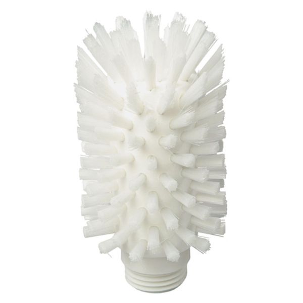 手の届きにくい機械の隙間や筒状の器材などをしっかり洗浄できるブラシです。使用箇所に応じて外径が選択でき、先端にもブラシが植毛してあるため、隅々まで清掃ができます。色分けでHACCPに対応可能。ハンドルは別売りです。「ハンドル」か「バーキュー...