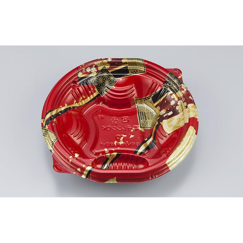 電子レンジで温め可能な丼ぶり容器です。『強嵌合』で蓋が「カチッ！」と嵌まり、盛り付け作業の時短に貢献します。ノンテープが可能でテープ代の削減ができ、持ち帰り時の蓋開きのリスクも大幅に軽減されるため、テイクアウト・デリバリーに最適です。容器の...