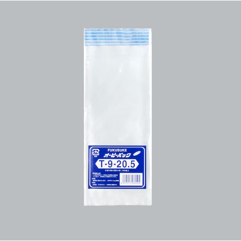 透明性に優れたOPP製です。使い勝手も色々です。テープ付。サイズ：205×90mm、[厚み]30μ材質：OPP重量：107g原産国：日本商品コード00414733メーカー名福助工業サイズ205×90mm、[厚み]30μ材質OPP重量107....