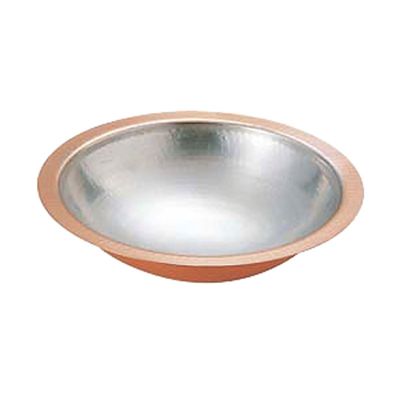 しゃぶしゃぶ鍋やちり鍋、うどんすき鍋などが楽しめる卓上鍋です。サイズ：φ330×100mm材質：銅容量：満4.8L品番：293049商品コード00483208サイズφ330×100mm容量満4.8L種別本体のみ関連商品(ケース)銅 うどんす...