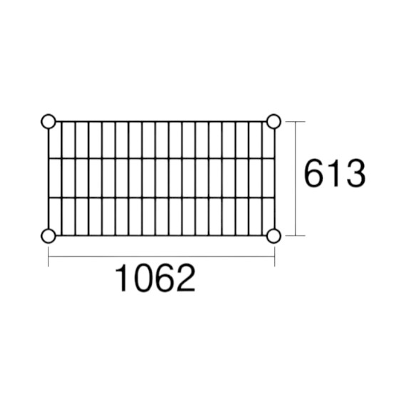 SUPER ERECTA SHELF(スーパーエレクター・シェルフ)。サイズ：613×1062mm材質：スチールワイヤー、クロムメッキ品番：137024商品コード00502195サイズ613×1062mm材質スチールワイヤー、クロムメッキ関...