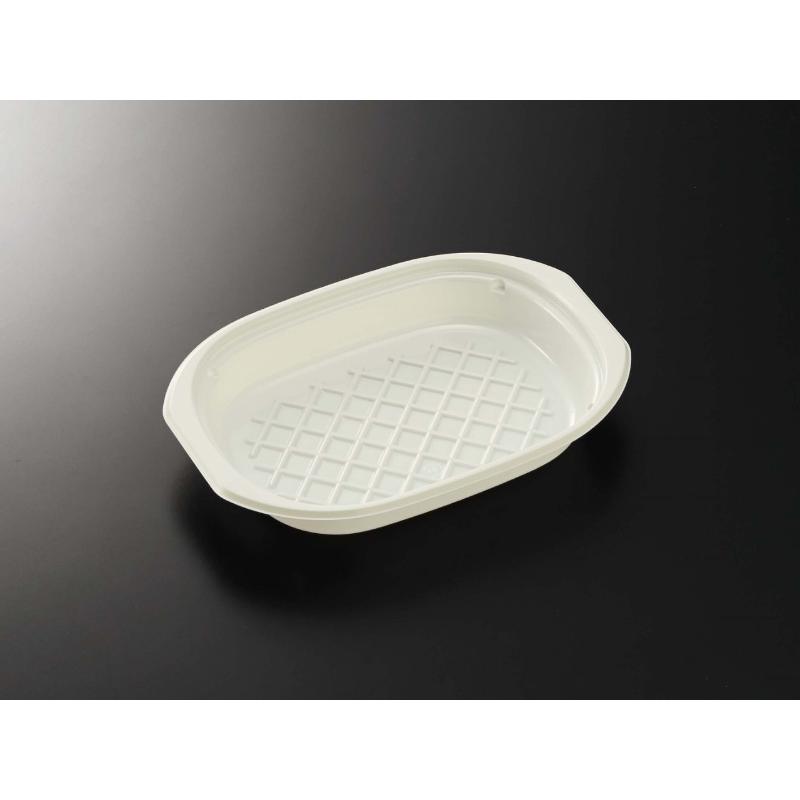 具材を並べてそのまま220℃の過熱調理可能！盛付作業を簡略化。調理後は蓋をするだけでそのまま陳列・販売ができます。作り立ての美味しさをそのま食卓へ。※蓋は別売り。サイズ：203×143×31mm材質：CPET、PE重量：14.6g容量：50...