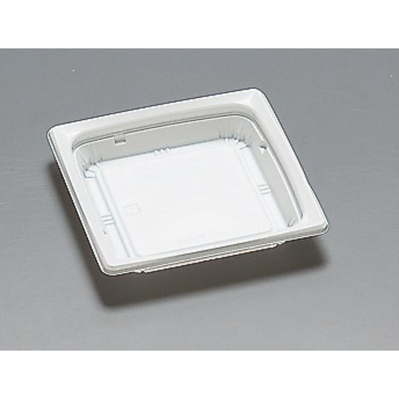 本物志向を追求した容器です。耐熱・耐油性に優れたPPF素材で電子レンジ対応品です。積み重ねても下の中身が見え、ディスプレイ効果は抜群です。サイズ：150×150×25mm材質：PPF重量：9g品番：0557161メーカーシリーズ名：福皿内嵌...