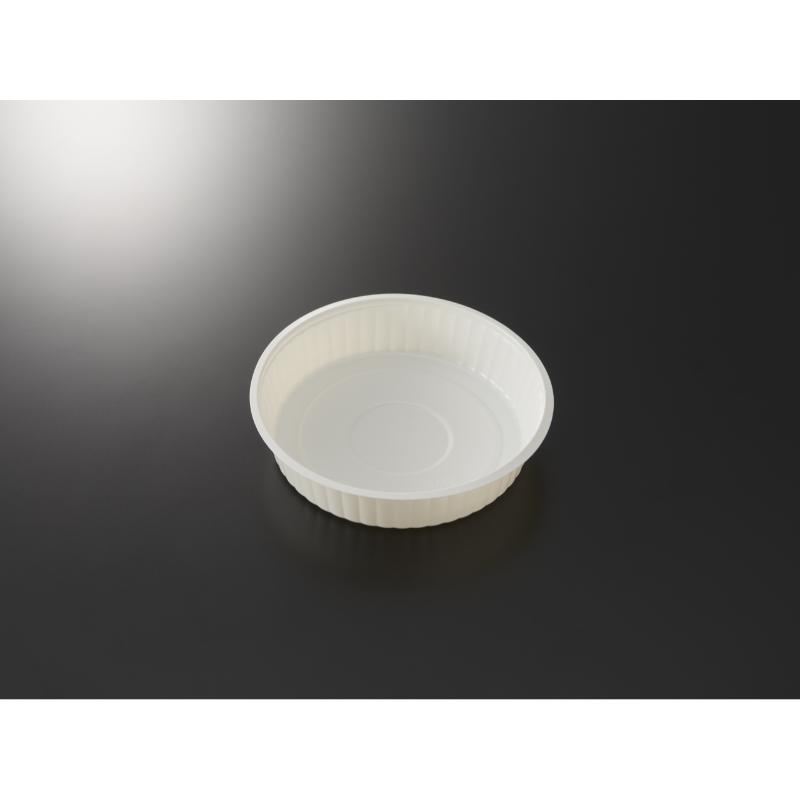 具材を並べてそのまま220℃の過熱調理可能！盛付作業を簡略化。調理後は蓋をするだけでそのまま陳列・販売ができます。作り立ての美味しさをそのま食卓へ。※蓋は別売り。サイズ：φ160×35mm材質：CPET、PE重量：15.8g容量：550ml...