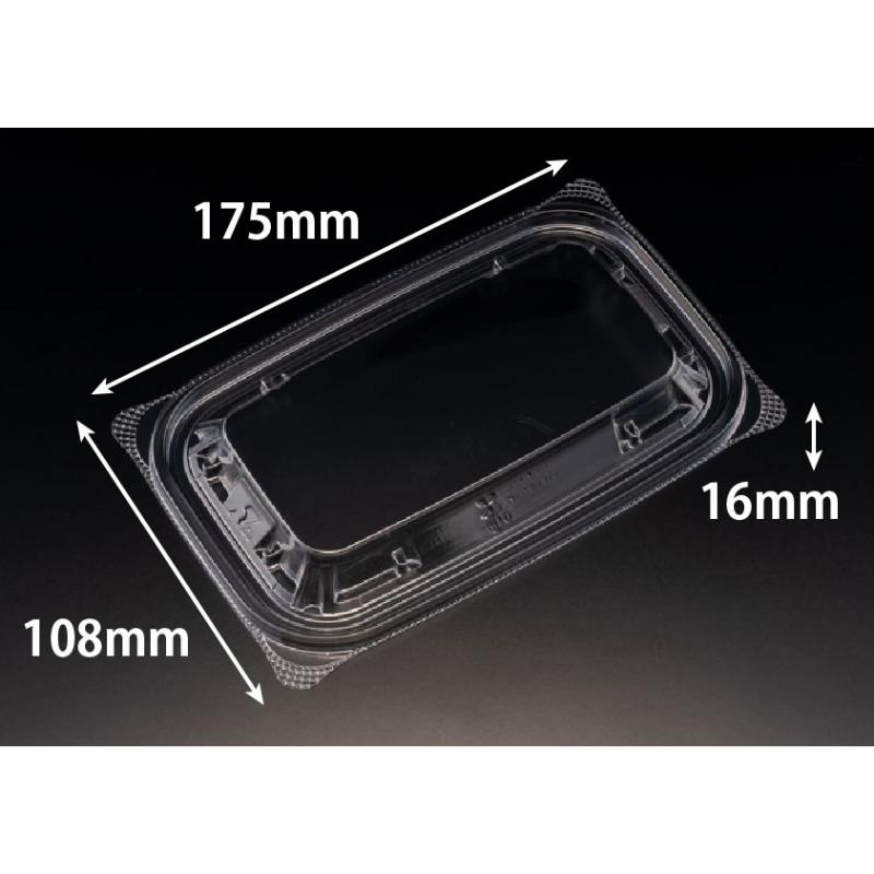 冷惣菜に。環境対応素材。フタ別売り。惣菜業界史上最薄シリーズ。サイズ：175×108×16mm材質：バイオPET重量：5.7g原産国／製造国：日本商品コード00757896メーカー名リスパックサイズ175×108×16mm材質バイオPET重...