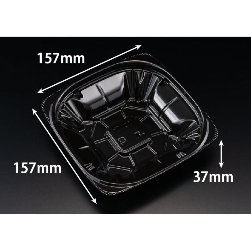 サラダ・フルーツに。環境対応素材。フタは別売り。サラダ・フルーツ容器史上最薄で新時代、始まる。サイズ：157×157×37mm材質：バイオPET容量：[満杯]400ml、[首下]270ml原産国／製造国：日本商品コード00757945メーカ...