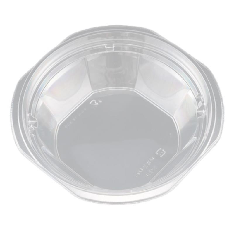 サラダ・フルーツ容器の新定番。丸型形状で売場を差別化。ストレートラインでラベルが剥がれにくく、段積み全高も綺麗に揃う、工場や売場にも優しい機能を兼ね備えています。サイズ：188×188×59mm材質：バイオマスプラ重量：19g商品コード00...