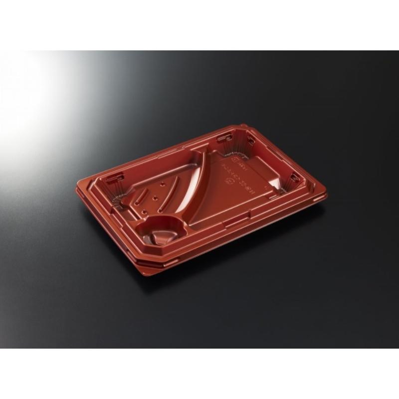 囲い枠で盛り付けしやすくボリューム感がでて、ごろっとしたおかずがずれにく底面のリブで立体的な盛付けが可能です。蓋はお持ち帰り時も安心の側面外篏合です。機能と見栄えを両立させた弁当容器です。サイズ：230×162×26mm材質：CT重量：17...