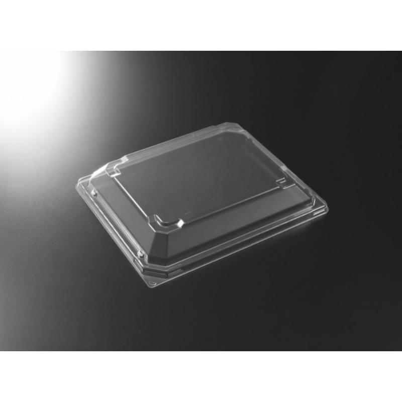 囲い枠で盛り付けしやすくボリューム感がでて、ごろっとしたおかずがずれにく底面のリブで立体的な盛付けが可能です。蓋はお持ち帰り時も安心の側面外篏合です。機能と見栄えを両立させた弁当容器です。サイズ：230×192×39mm材質：OPS重量：1...