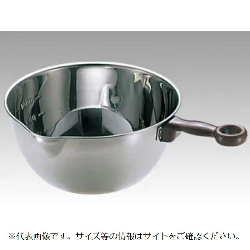目盛表示(cc)：200・400・600。サイズ：φ159mm、内径φ150×深さ83mm材質：18-8ステンレス商品コード00278115関連商品(バラ)18-8手付片口ボ-ル 目盛付 小 1点・注意事項：モニターの発色によって色が異なっ...