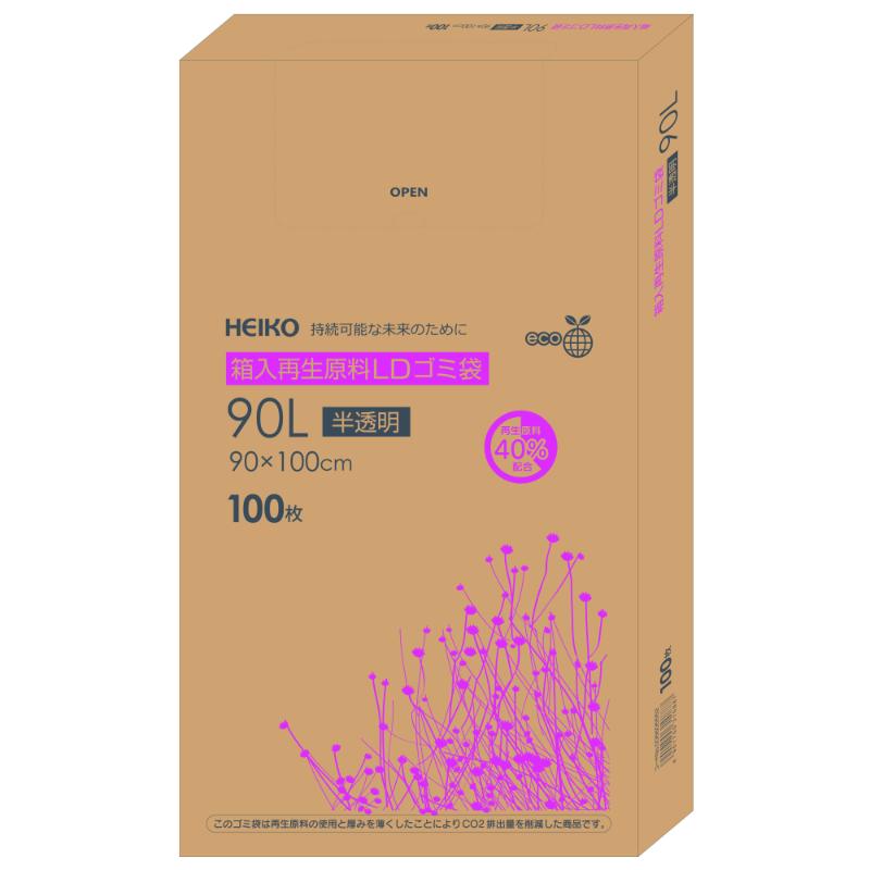 再生原料を40％配合したグリーン購入法適合商品です。廃棄されるはずのポリエチレンを原料に利用し、また、厚みを薄くすることでCO2の排出量を大幅に削減しております。再生原料を使用しているため、臭いを生じる場合がありますが品質には問題ありません...