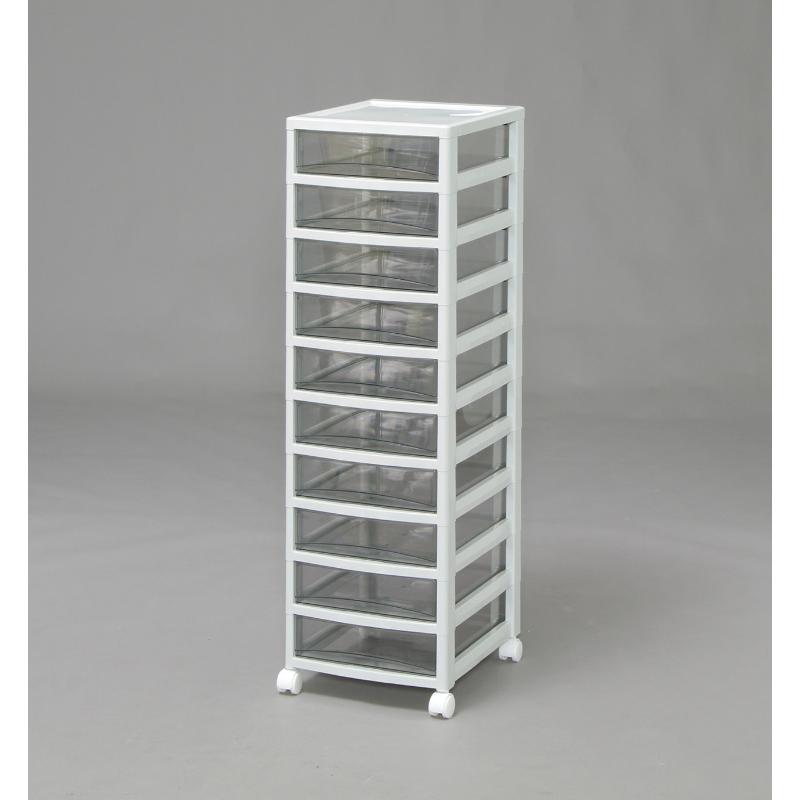 オフィスでの使用に最適な中型6・10段のオフィスチェストです。サイズ：390×320×1084mm材質：[天板・フレーム]ポリプロピレン樹脂(再生PP45％使用)、[引出]スチロール樹脂(再生PS45％使用)、[キャスター]ポリプロピレン樹...