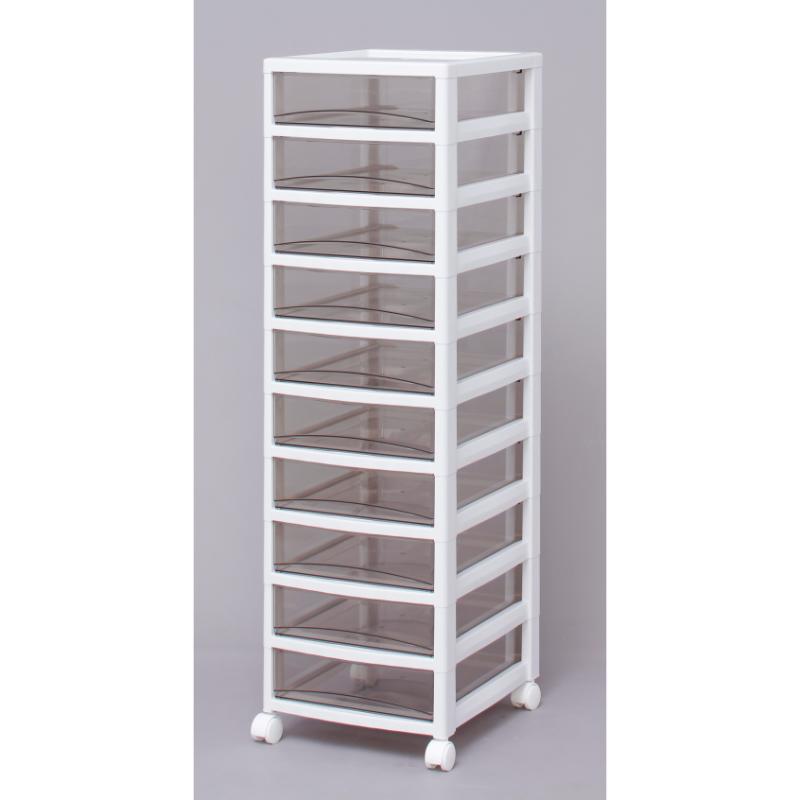 引き出しが浅型のクリアチェスト。サイズ：390×320×1084mm材質：ポリプロピレン、スチロール重量：6.55kg品番：221272商品コード00808560メーカー名アイリスオーヤマサイズ390×320×1084mm材質ポリプロピレン...