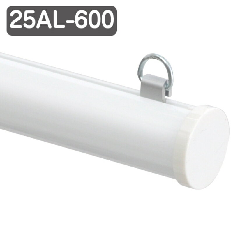 バナーを手軽に掲示できるシンプル機構のメディアホルダーです。※メディアは7mm隠れます。[付属品]DJ吊り金具×2ケ、エンドキャップ×2ケ。サイズ：φ25×613mm、[メディアサイズ]W600mm、[中パイプ径]φ10mm材質：[本体]ア...