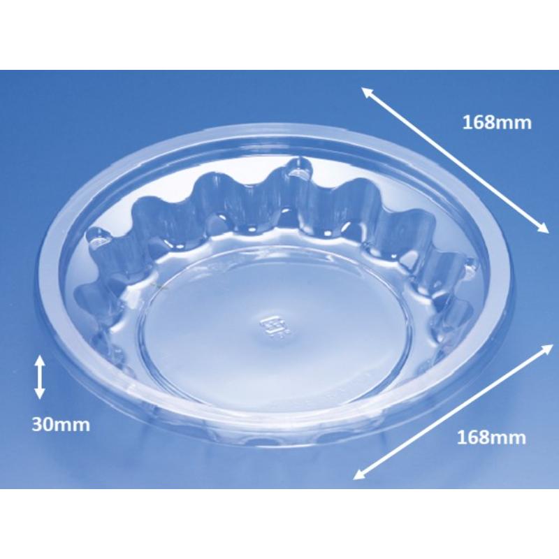 一部植物性プラスチック使用。地球にやさしいバイオPET！シンプルな形状で使いやすい、サラダにおすすめの丸型透明容器です。※本体のみ、蓋は別売りです。サイズ：φ168×30mm材質：バイオPET重量：11g容量：410ml原産国／製造国：日本...