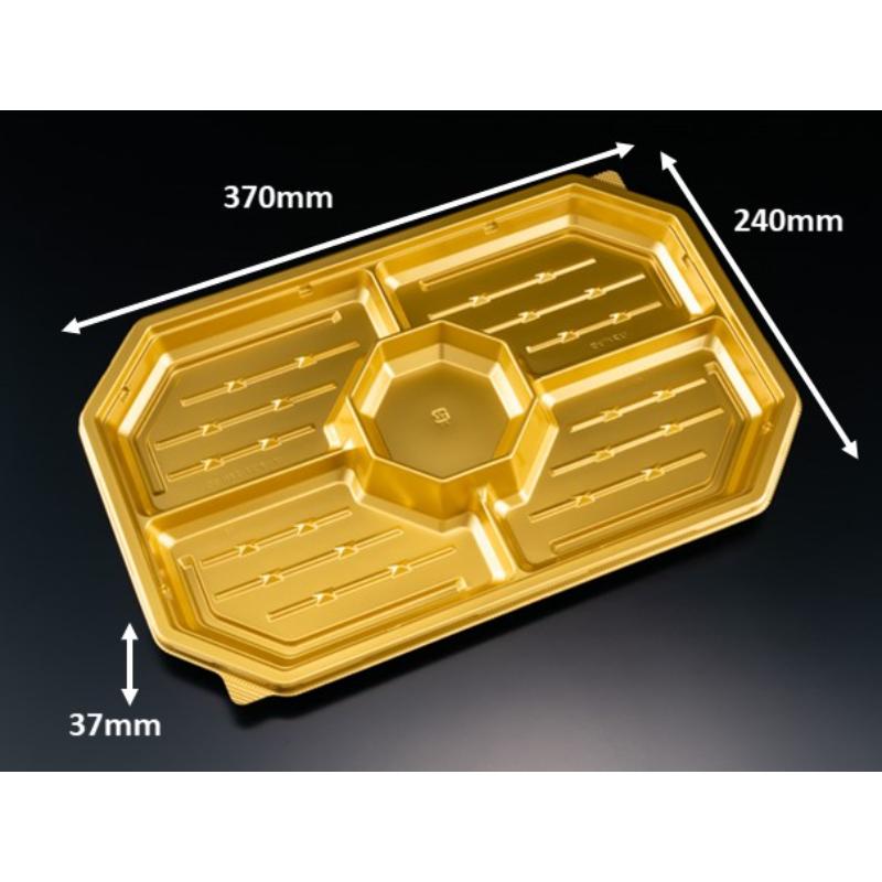 様々なメニューに対応しやすい黒色のオードブル容器。※本体のみ、蓋は別売りです。サイズ：370×240×37mm材質：バイオHIPS重量：45g原産国／製造国：日本商品コード00821908メーカー名リスパックサイズ370×240×37mm材...