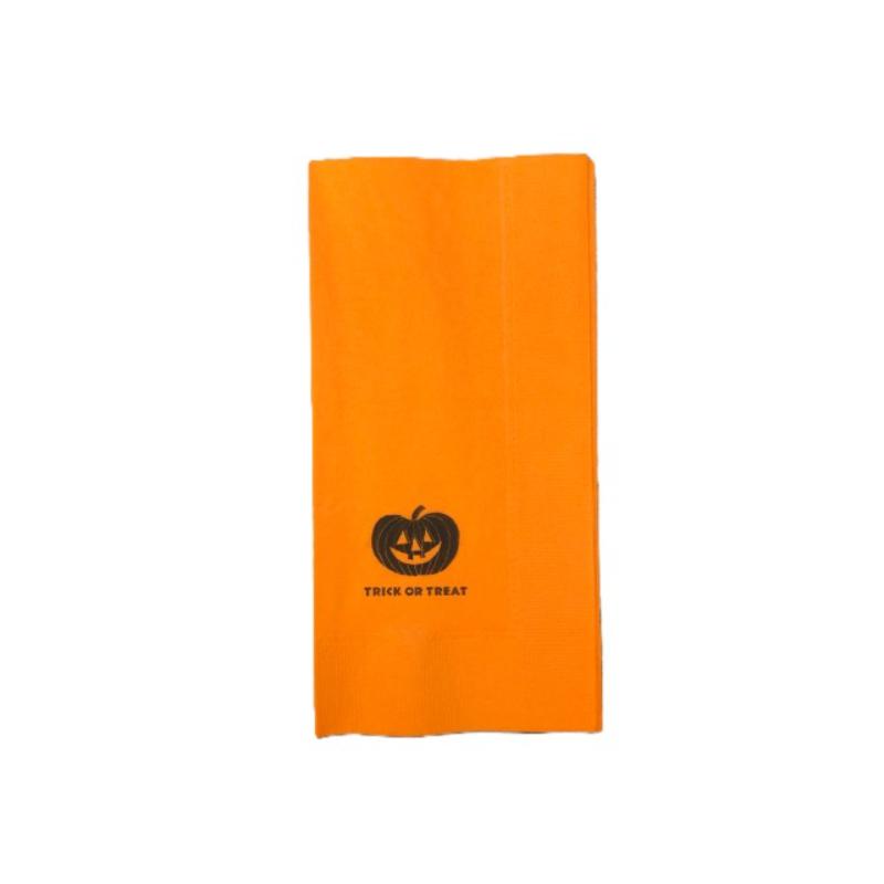 ハロウィン用カラーナプキンです。季節や用途に応じて使い分けることでいつもと違う雰囲気を演出できます。また、カトラリーやお皿の敷物として利用いただくことやプレゼントやお持ち帰り商品に添えてハロウィンを演出できます。サイズ：450×450mm材...