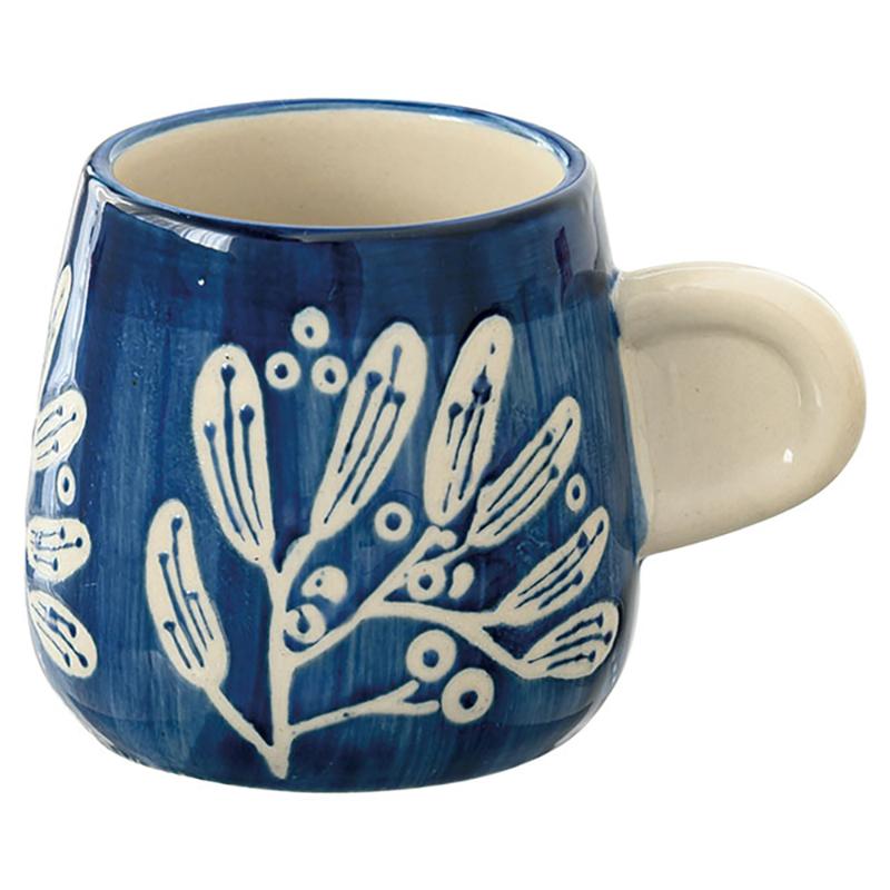 青いカップ型のミニ陶器フラワーポット(1号サイズ)です。サボテンなどのミニ観葉植物を入れてセット販売で単価アップが可能です。かわいくてついつい集めたくなる手のひらサイズのミニカップです。食品対応ではありません。手作りの為、多少のサイズ違い・...