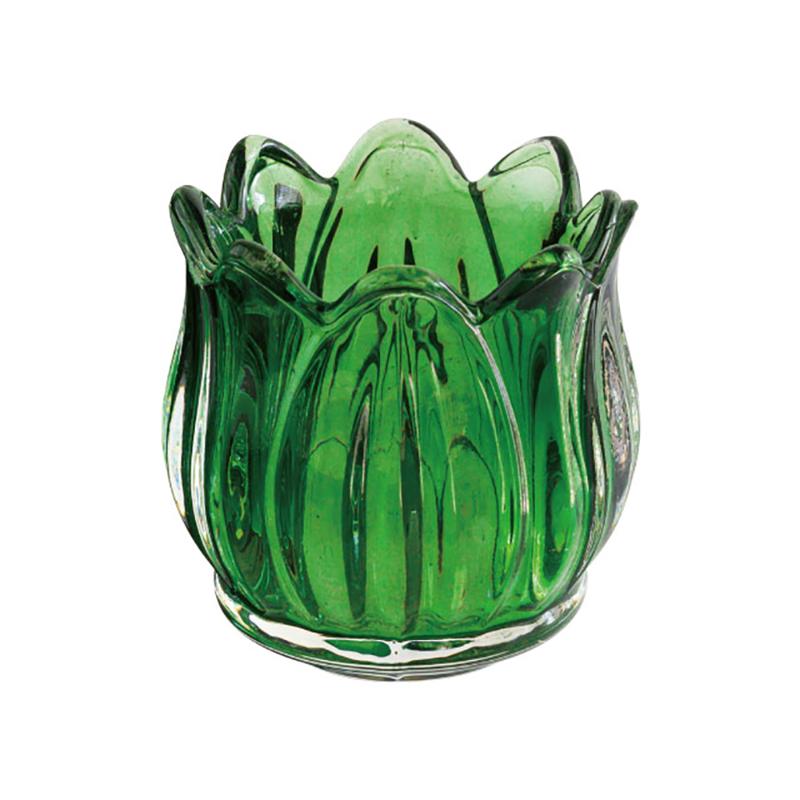 グリーン色でチューリップみたいな形の小さなアレンジ用フラワーポットです。ワレモノの為、お取り扱いにご注意ください。サイズ：[外寸]直径70×H70mm、[内寸]直径50×H60mm材質：ガラス重量：2.8kg商品コード00829865メーカ...