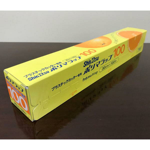 よく伸びてぴったりつつむ、プラスチックカッター使用。(食品衛生法PL適合)サイズ：30cm×100m、[外装]312×48×48mm材質：塩化ビニル樹脂重量：11.63g商品コード00081135メーカー名信越ポリマー重量11.63g関連商...