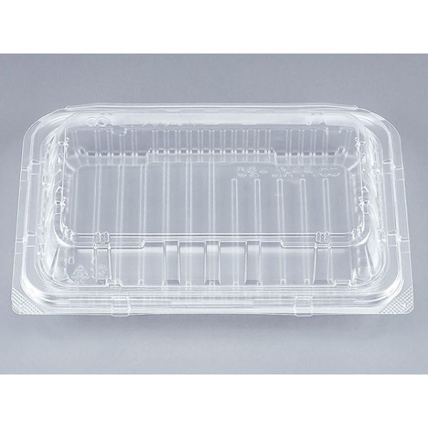 電子レンジOK！透明PP嵌合フードパック。蓋の天面に「電子レンジOK」と表記しています。優れた透明性で盛り付けた食材がはっきり見えるので訴求力もアップ。また、蓋を閉めた状態でも本体と蓋の間の脱気口から蒸気を逃し曇りにくく、蒸れにくい構造にな...