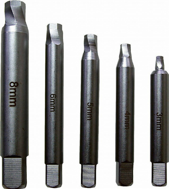 ●適合キャップスクリューサイズ(mm)：3・4・5・6・8 ●総質量(g)：163(パック) ●3mm/サイズ：全長・55mm/質量・18g ●4mm/サイズ：全長・60mm/質量・20g ●5mm/サイズ：全長・65mm/質量・23g ●...